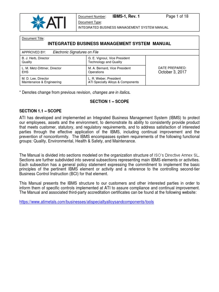 Integrated Business Management System Manual Pdfdrive Pdf Risk Risk Management