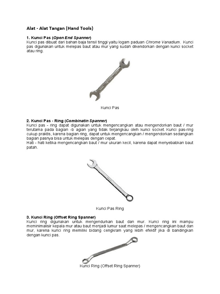 Jenis - Jenis Alat Tangan (Hand Tools) yang Digunakan di Bengkel ...