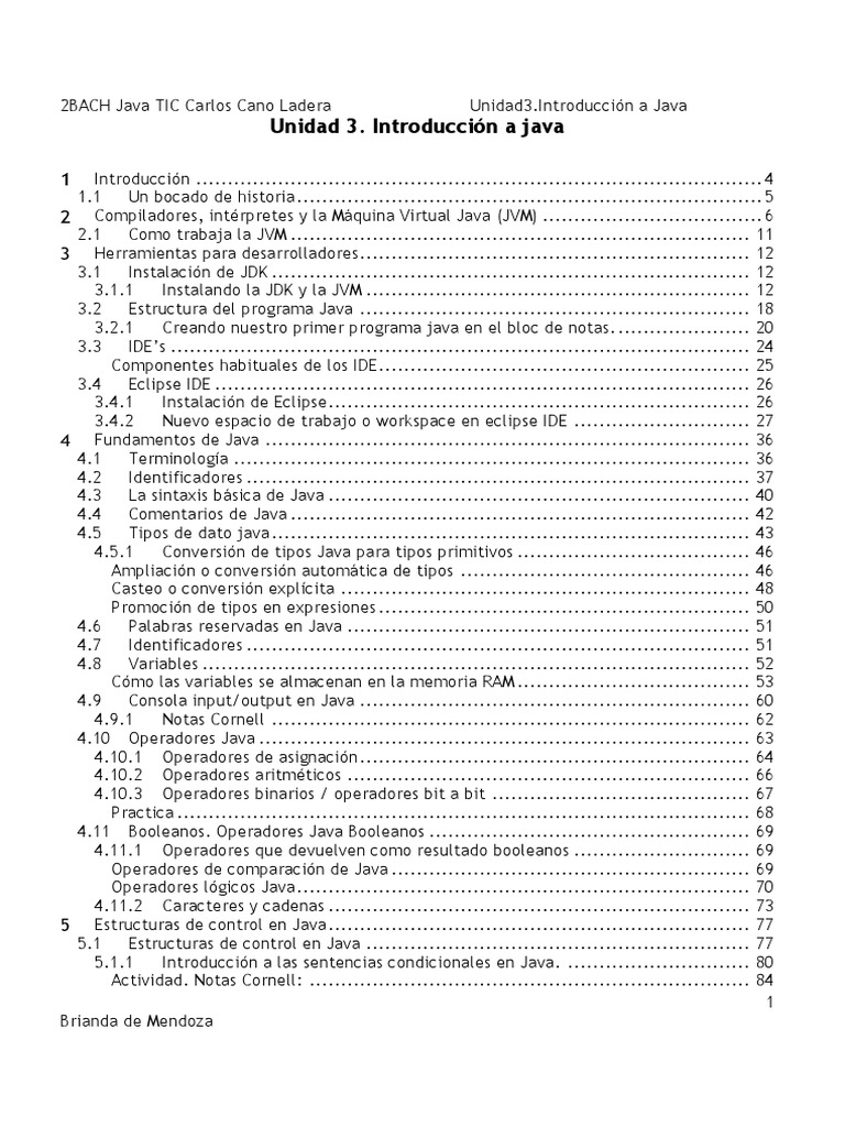 Unidad 3. Introduccion A Java | PDF | Java (lenguaje de programación) | Programación