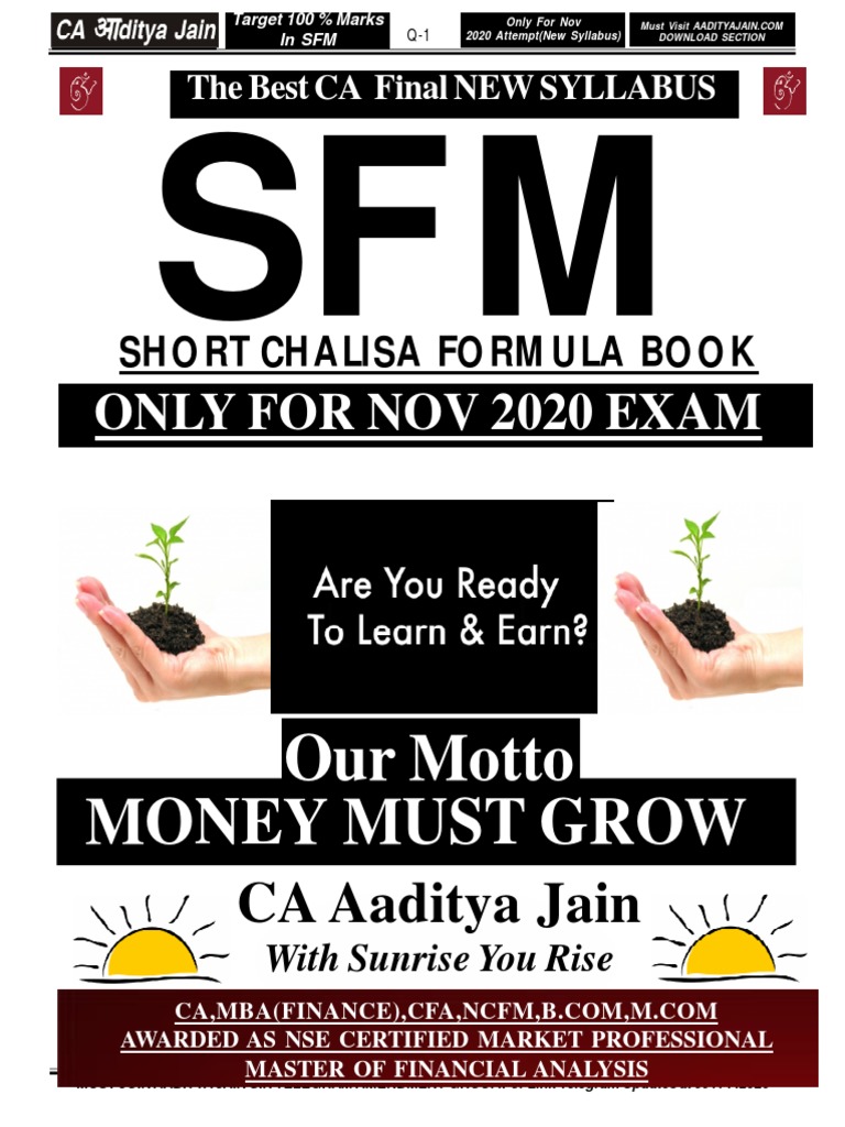 SFM Formula Book for CA Final Nov 2020 | PDF | Bond Duration | Bonds ...
