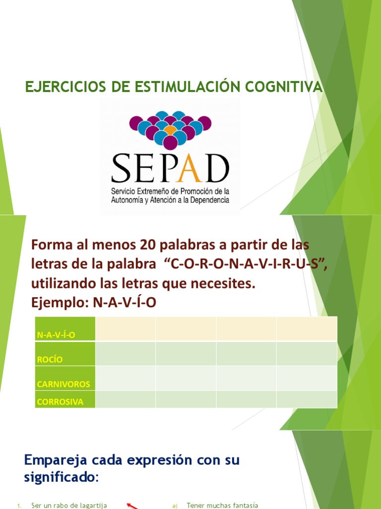 Ejercicios de Estimulación Cognitiva SEPAD | PDF | Doce olímpicos