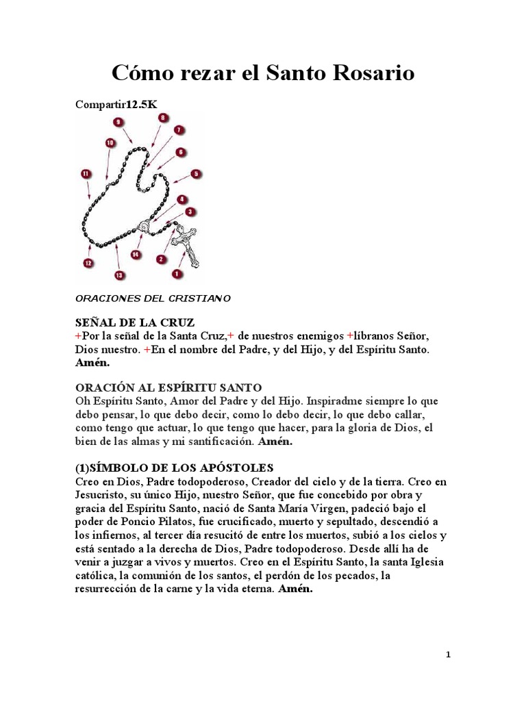 Cómo Rezar El Santo Rosario Pdf María Madre De Jesús Orador Del