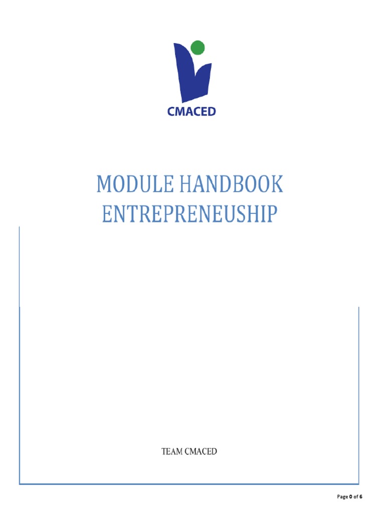 Module Handbook | PDF | Entrepreneurship | Design Thinking