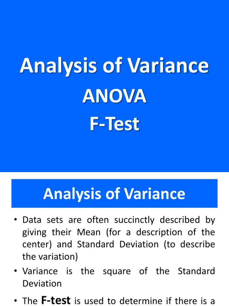 13 Analysis of Variance | PDF | Analysis Of Variance | Variance