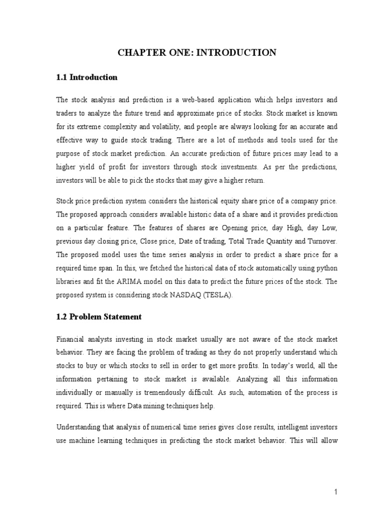 Documentation of Stock-Market-Prediction Final Project | PDF | Stocks | Autoregressive ...