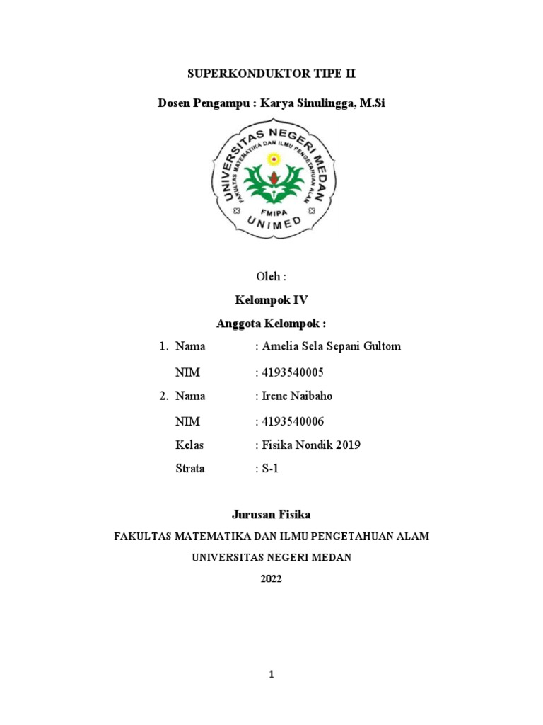 Makalah Kel - IV SUPERKONDUKTOR TIPE II | PDF