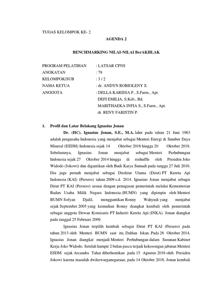 1 Agustus 2022 Tugas Kelompok-Benchmarking Role Model | PDF