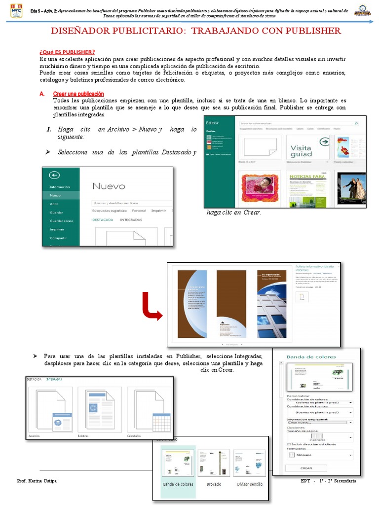 Guía Práctica de Publisher para Secundaria | PDF | Software | Informática