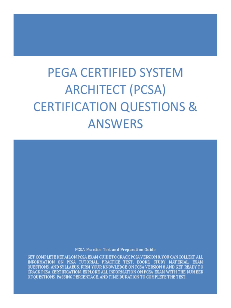 Pega Certified System Architect PCSA Cer | PDF | Test (Assessment ...