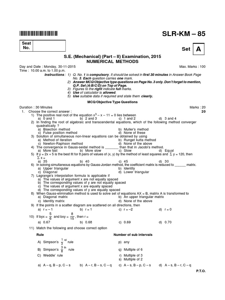 Numerical Methods | PDF | Matrix (Mathematics) | Numerical Analysis Numerical Methods | PDF | Matrix (Mathematics) | Numerical Analysis