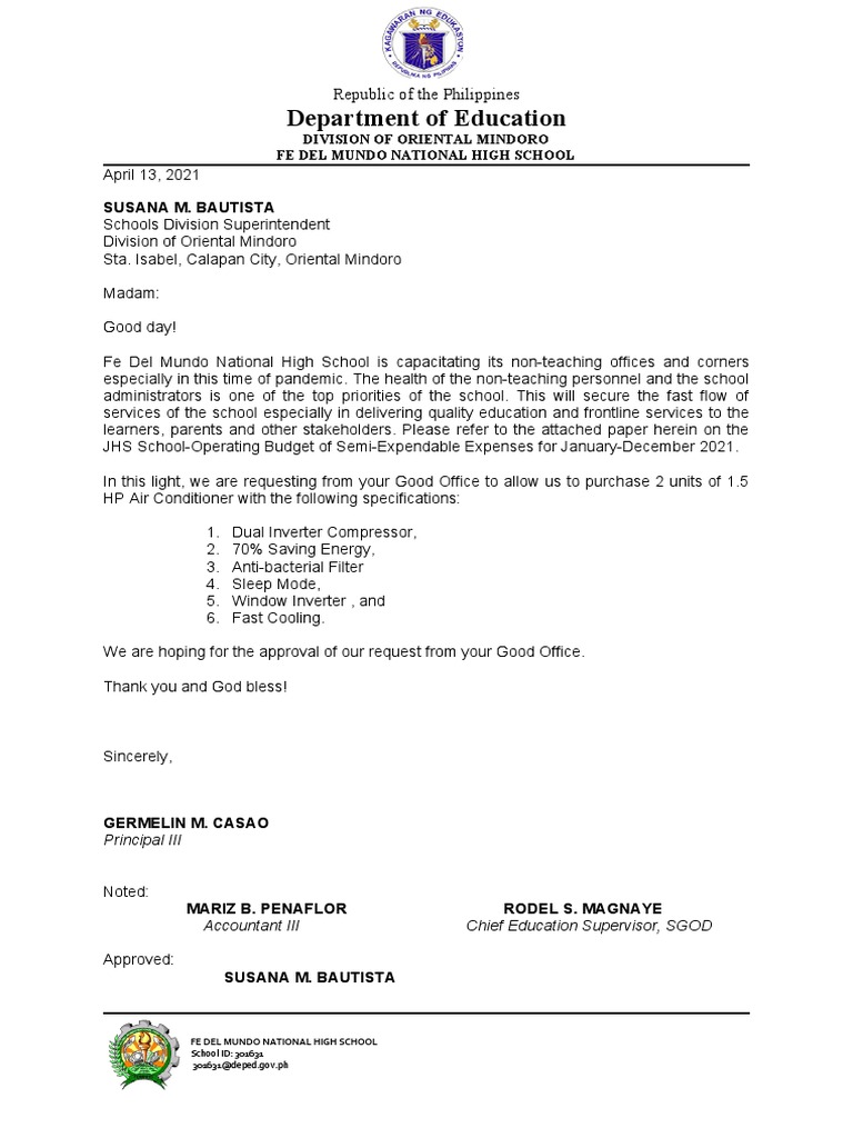 Letter of Request | PDF | Leadership