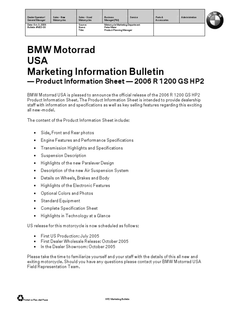 HP2 Info Sheet | PDF | Tire | Vehicle Parts