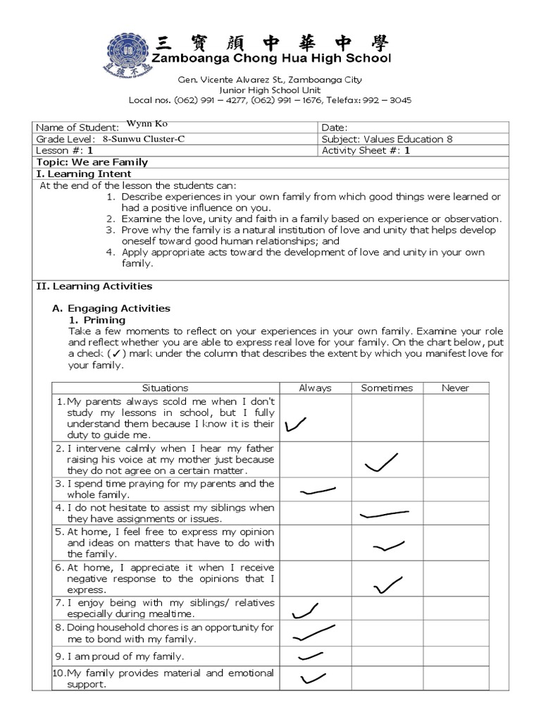 Grade-8-Lesson-1 (2) Dsadsadasdsa | PDF | Family | Love