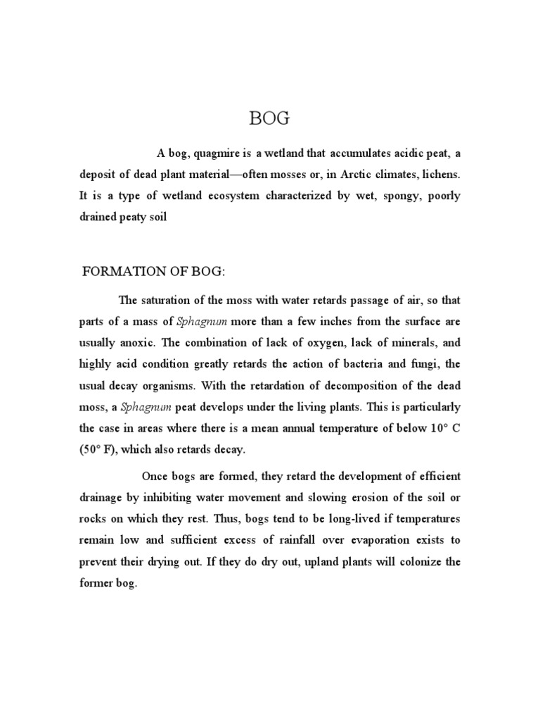 Formation of Bog | PDF | Habitat | Physical Geography