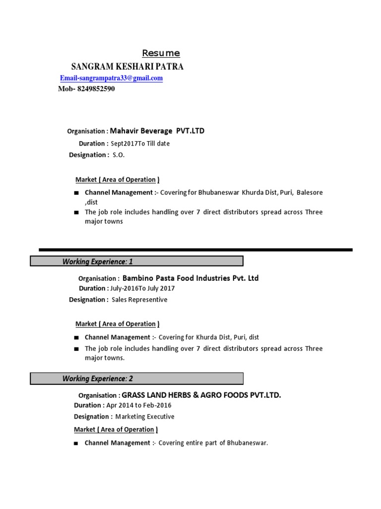 Sangram Patra resume for sales roles | PDF | Communication | Computing Sangram Patra resume for sales roles | PDF | Communication | Computing