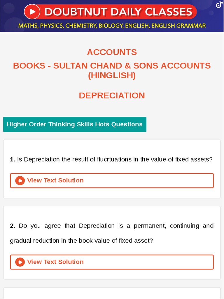 Books Doubtnut Question Bank | PDF | Depreciation | Book Value