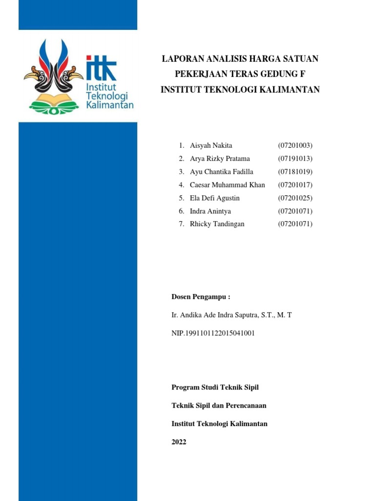 AHSP Teras Gedung F ITK | PDF