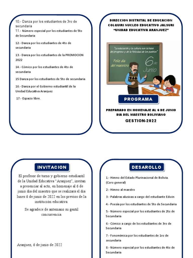 Programa Dia Del Maestro | PDF