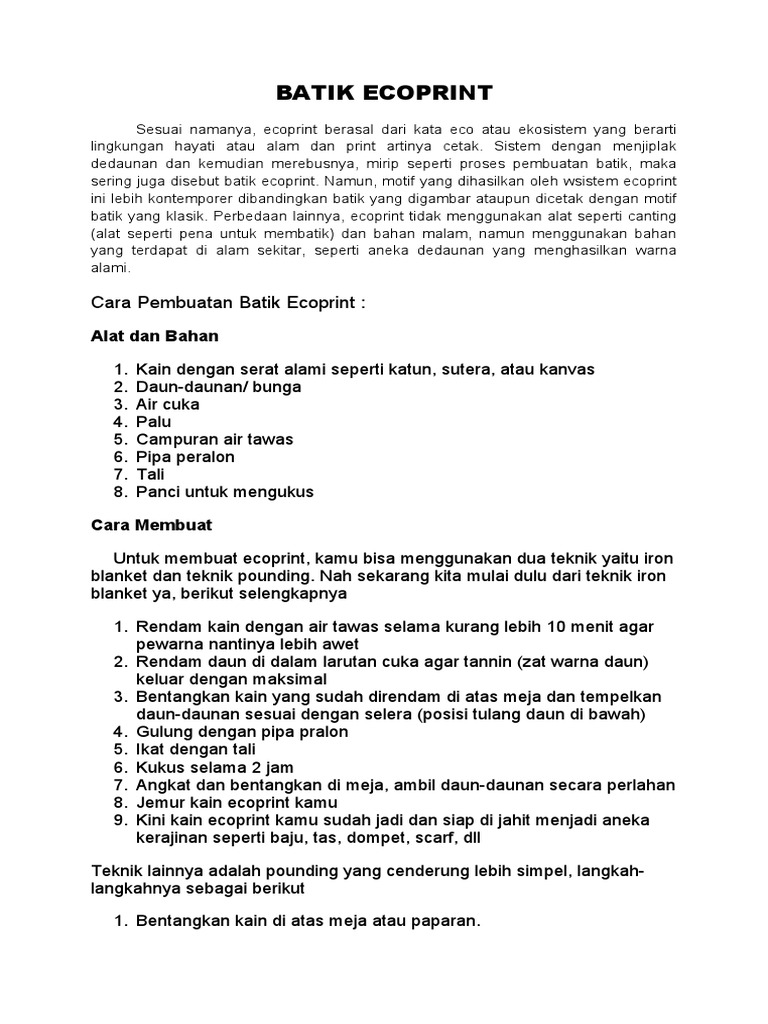 Batik Ecoprint | PDF