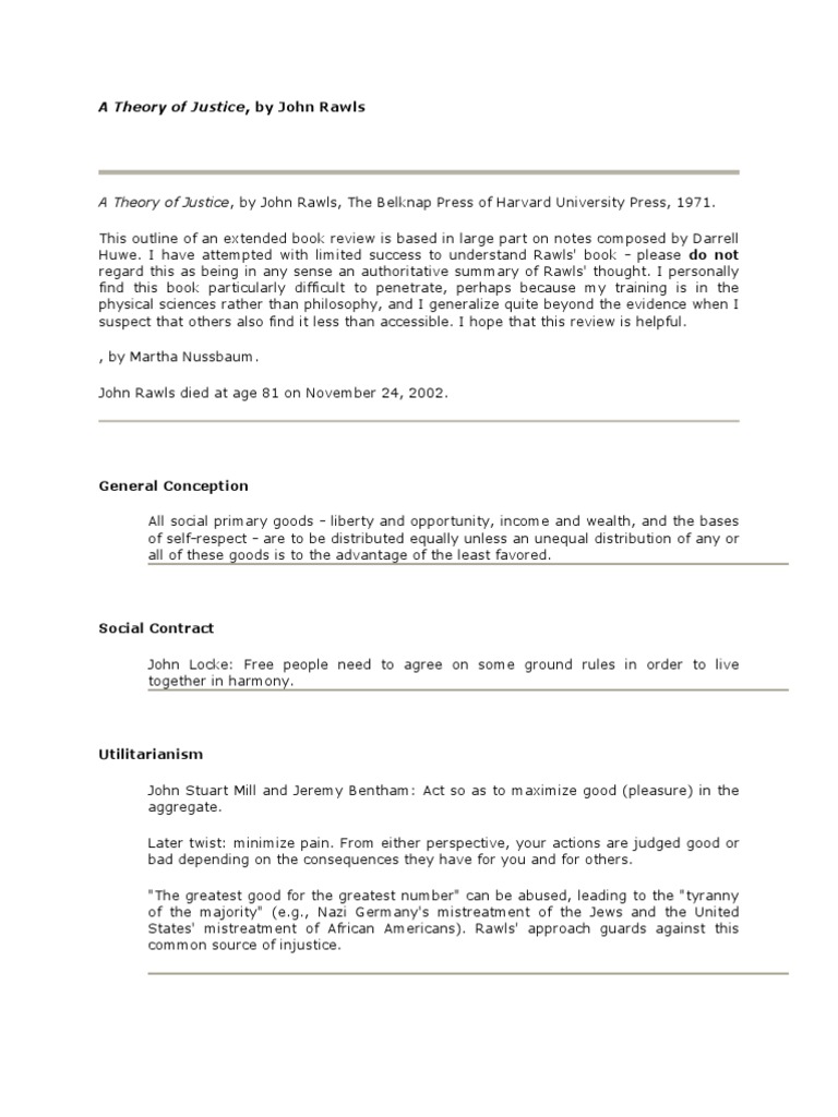 John Rawl's Guide | PDF | John Rawls | Justice