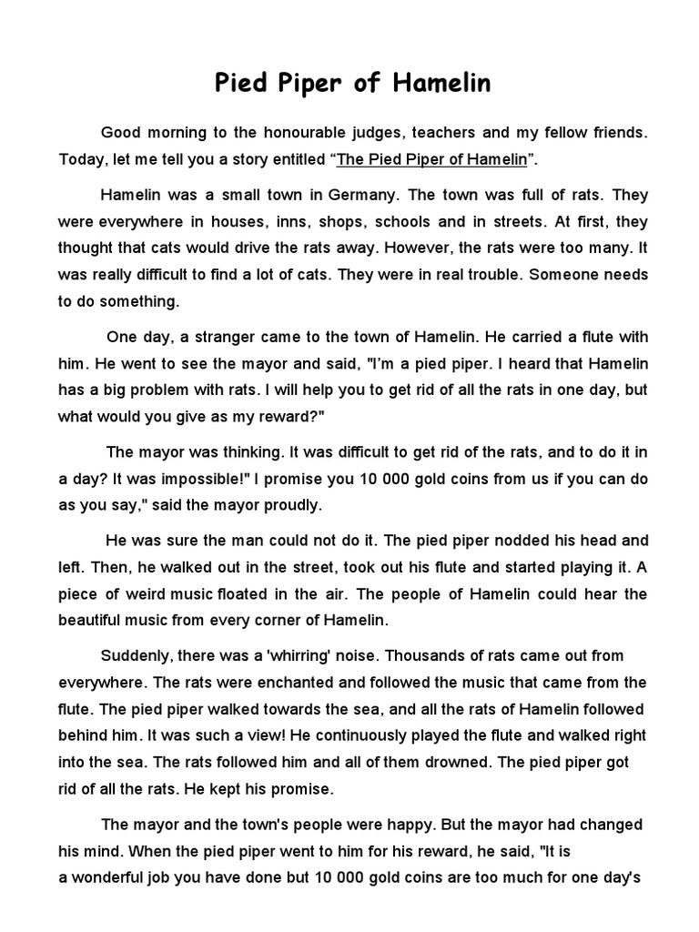 Pied Piper of Hamelin | PDF