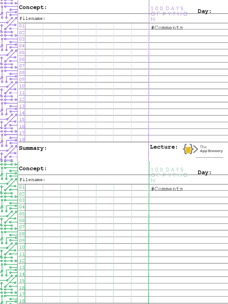 003 Coding-Notebook-Sheets-to-Print | PDF | Home & Garden