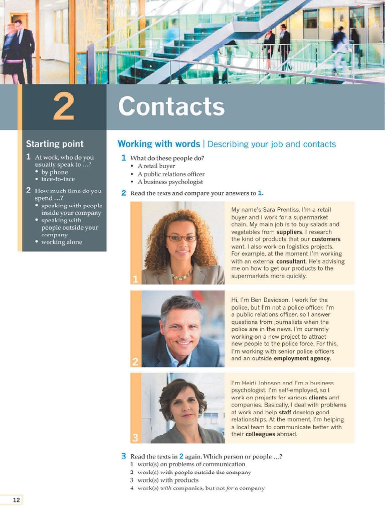Contacts Unit 2 | PDF