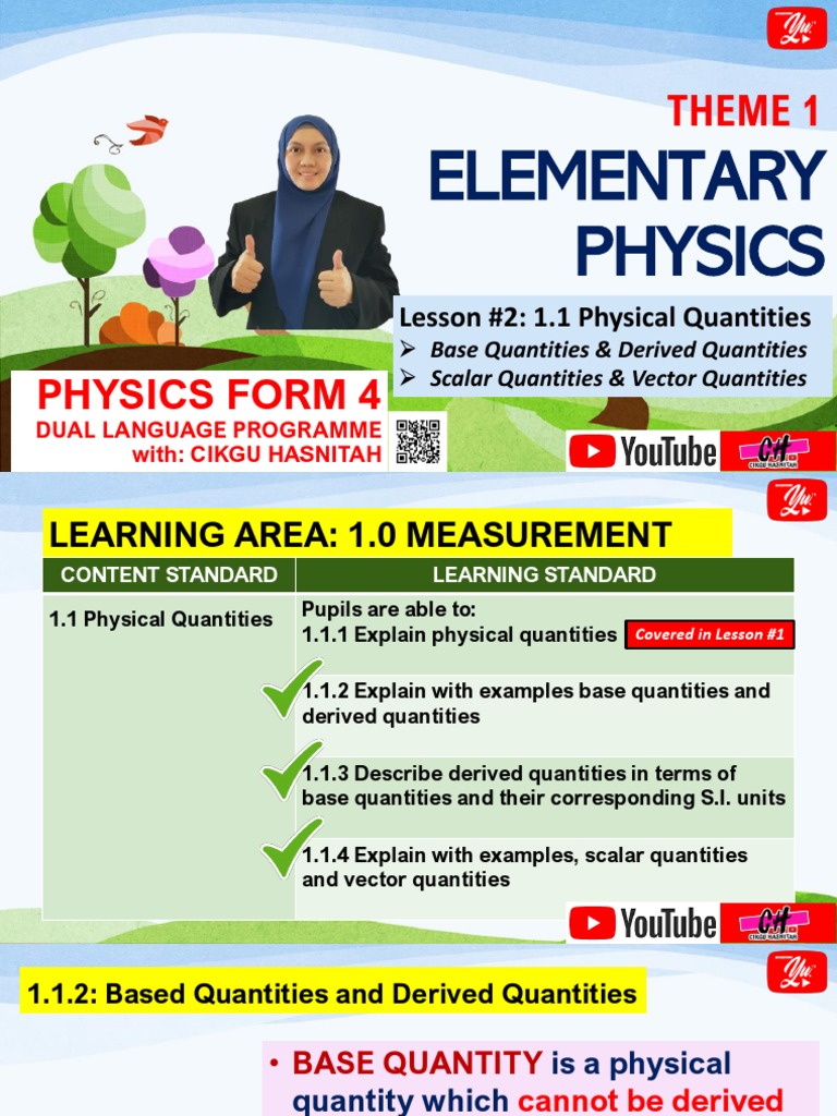 1.1 Physical Quantity | PDF | International System Of Units | Euclidean Vector