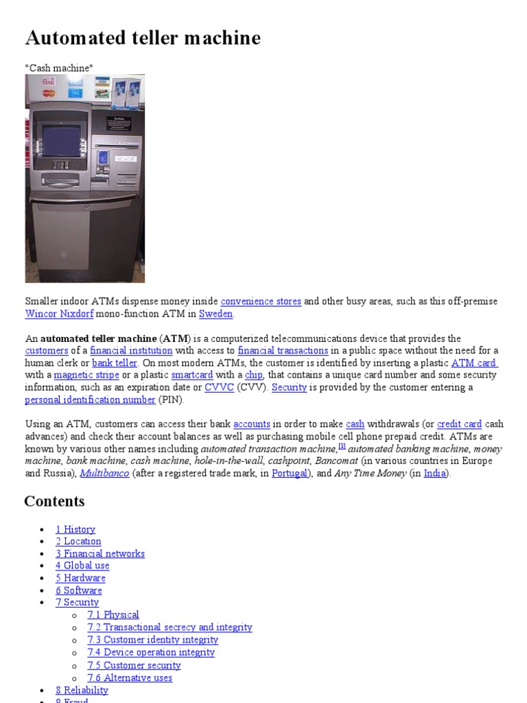 ATM Basics for Bank Customers | PDF | Automated Teller Machine | Emv