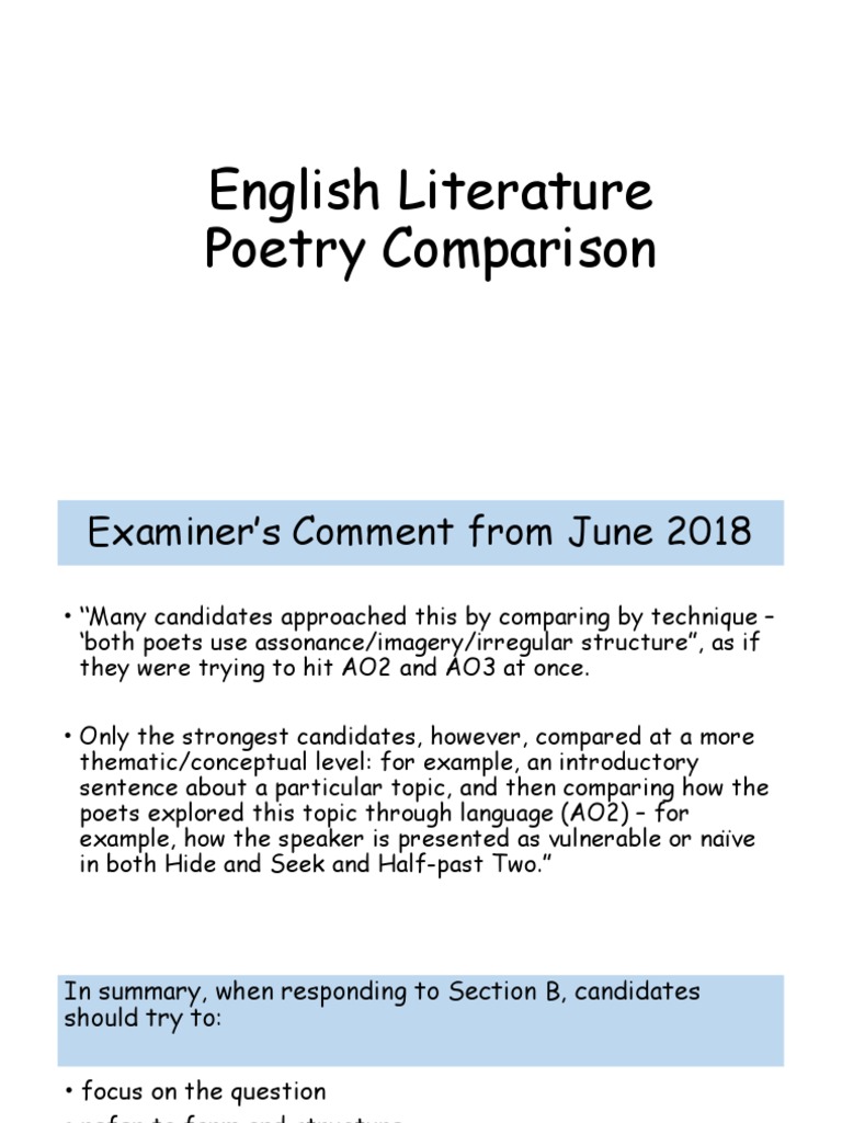 Poetry Comparison (Autosaved) | PDF | Poetry | Sonnets