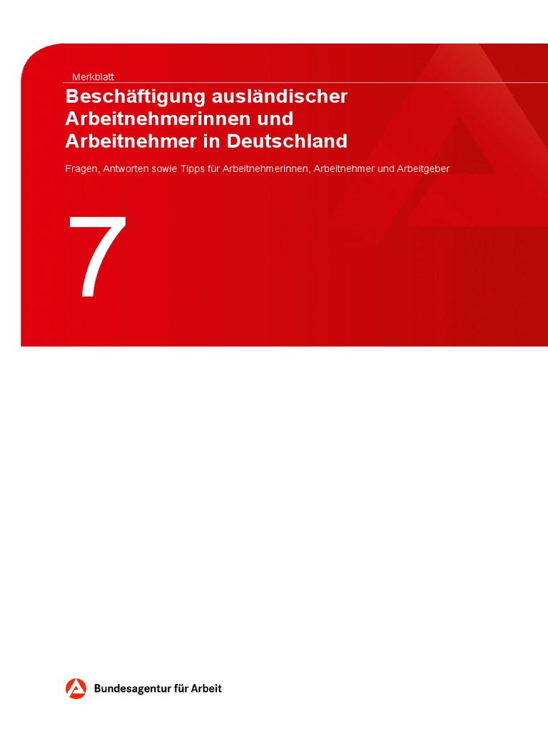 Merkblatt 7 Auslaendischean Ba015382 | PDF