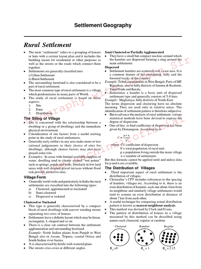 Rural Settlements | PDF | Village | Earth Sciences