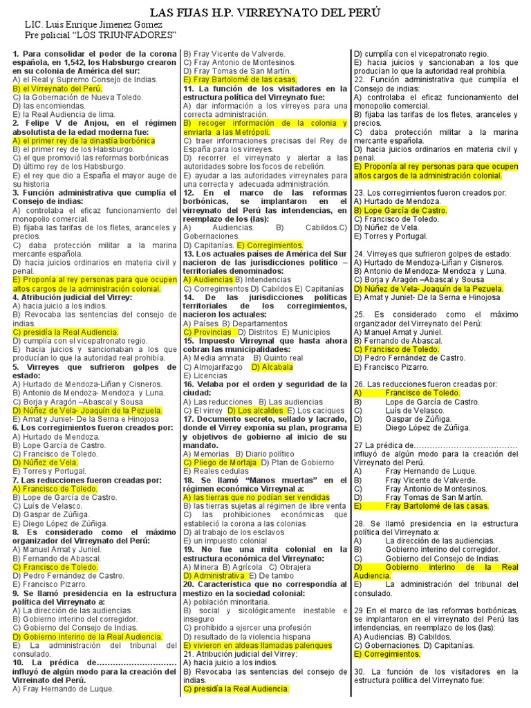 Prepol Virreynato | PDF | España | Perú