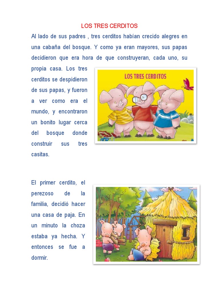 Resumen del cuento Los Tres Cerditos | PDF | Novela negra, policíaca y ...
