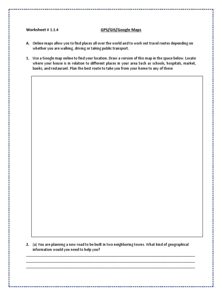 GPS and GIS Mapping Worksheet | PDF