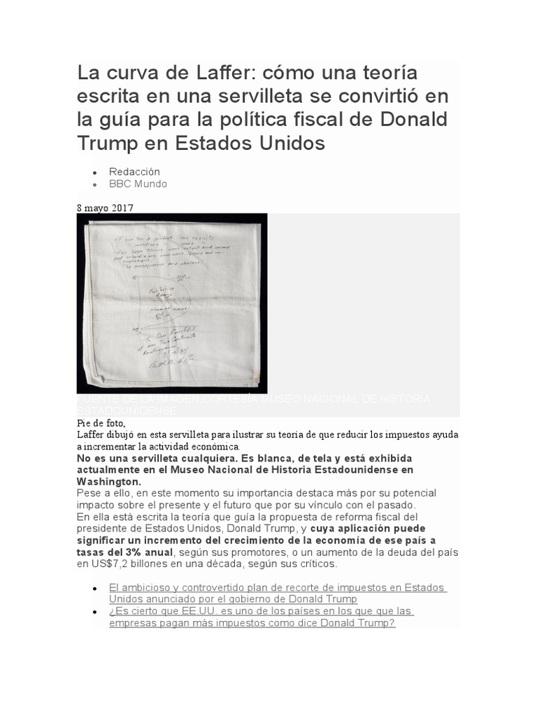 La curva de Laffer y su impacto fiscal | PDF | Curva de laffer | Ronald ...