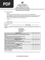 Character Evaluation Form | PDF | Teachers | Evaluation