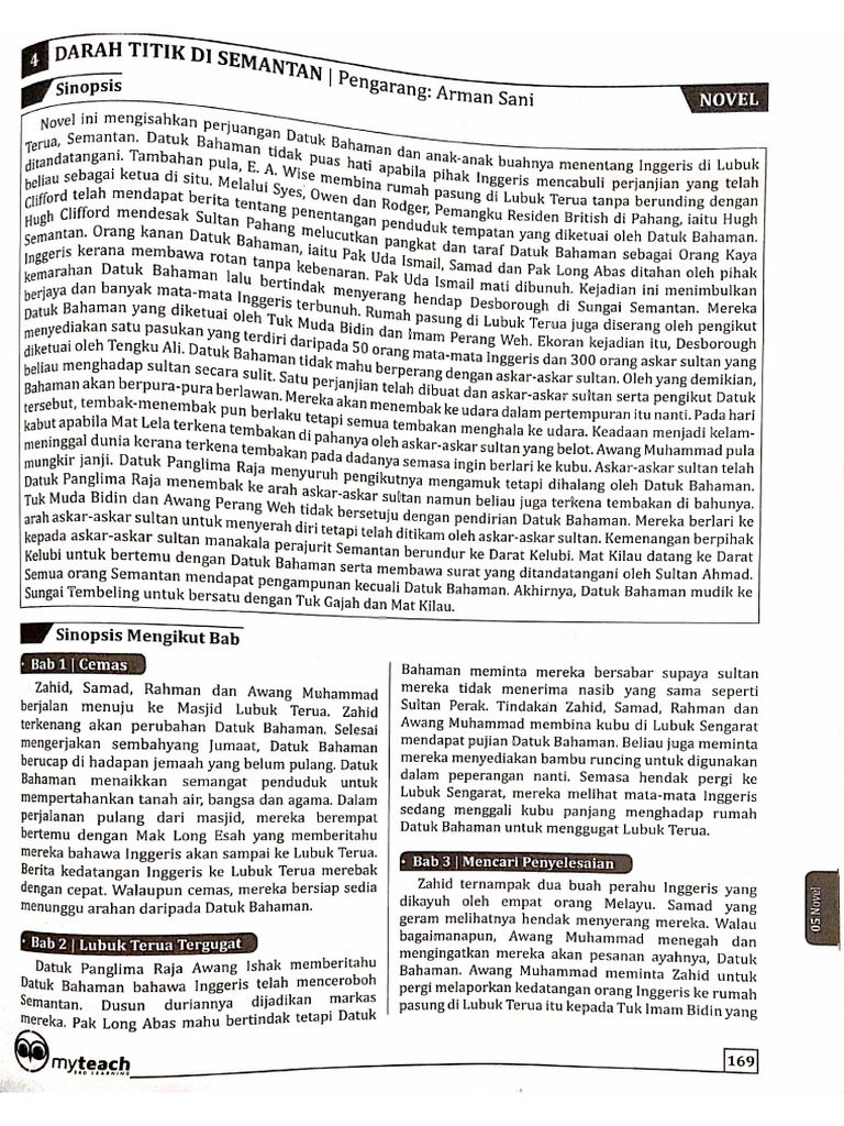 Nota Darah Titik Di Semantan Form 2 | PDF