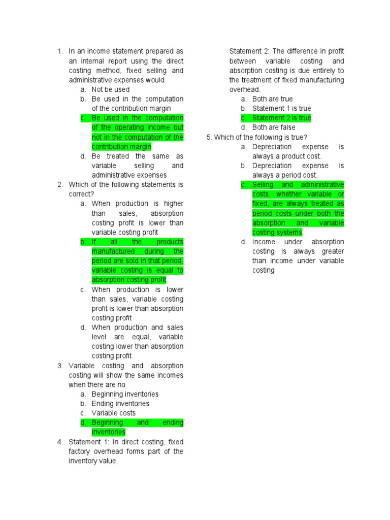 Direct vs. Absorption Costing Explained | PDF | Inventory | Accounting