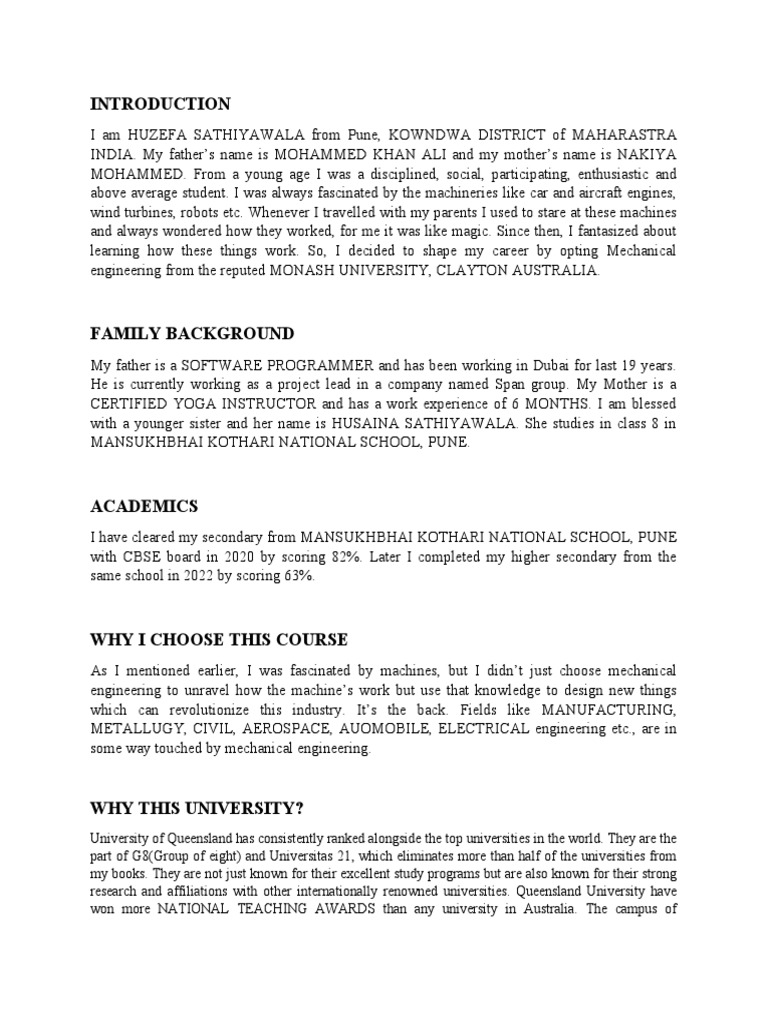 Sop Qut | PDF | Engineering | University