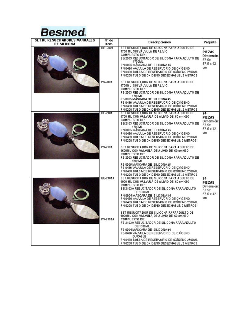 Resucitador Manual Besmed | PDF