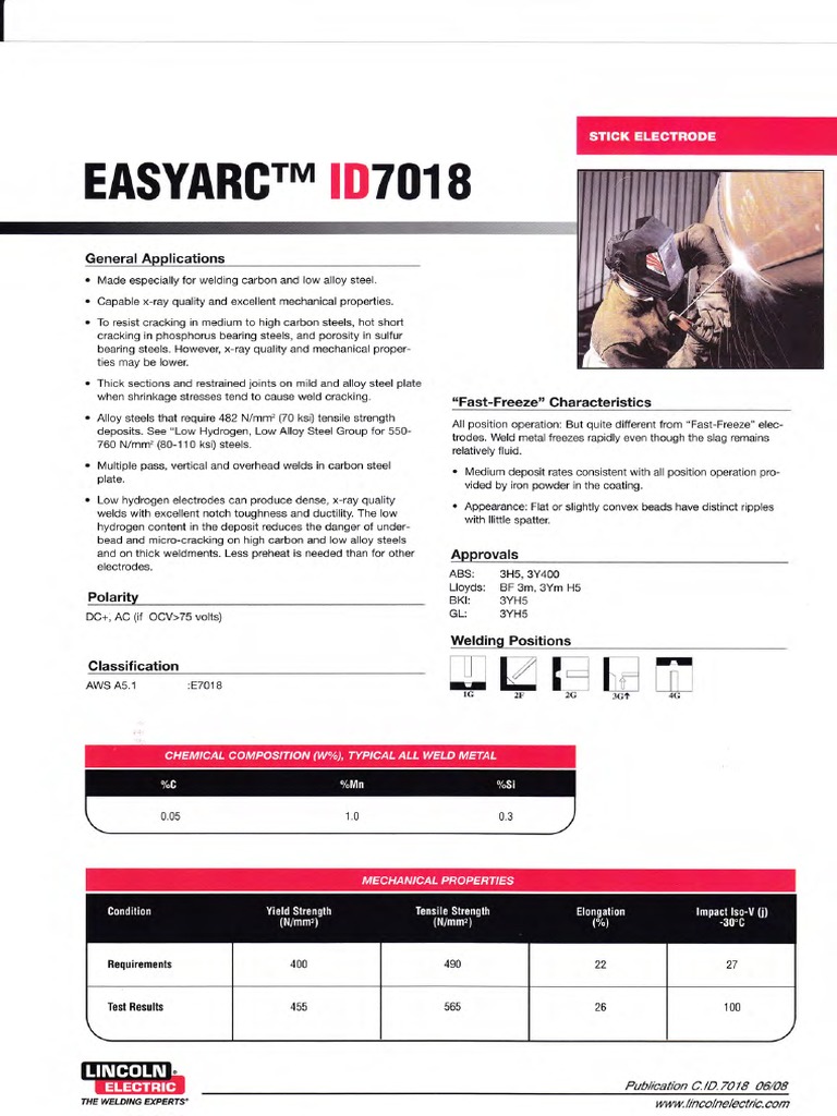 Easyarc 7018 | PDF | Steel | Welding