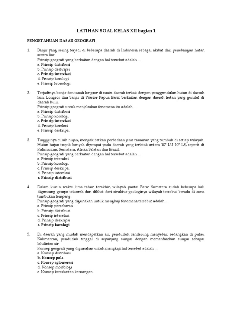 Latihan Soal Xii Genap Hakekat Geo | PDF | Sains & Matematika