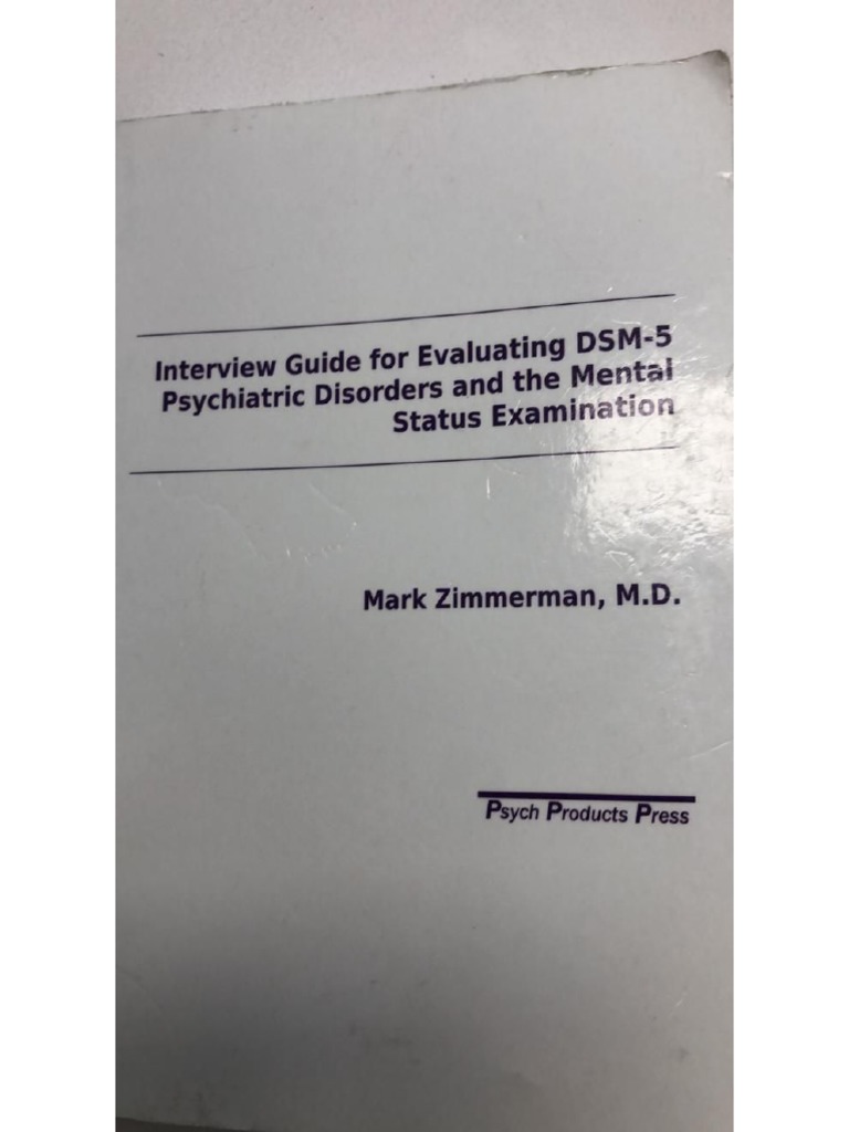 Interview Guide For Evaluating DSM-5 | PDF