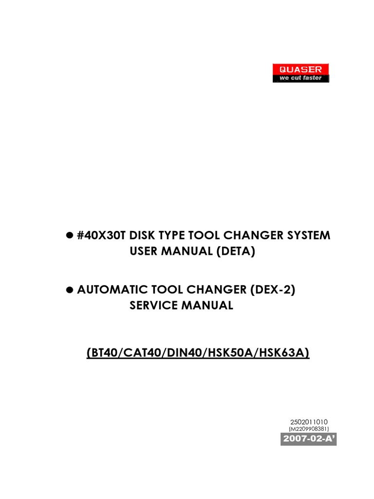 (M2209908381) - #40x30T DETA User Manual | PDF | Screw | Manufactured Goods
