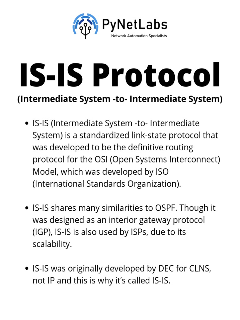 IS-IS Protocol | PDF | Routing | Wide Area Network