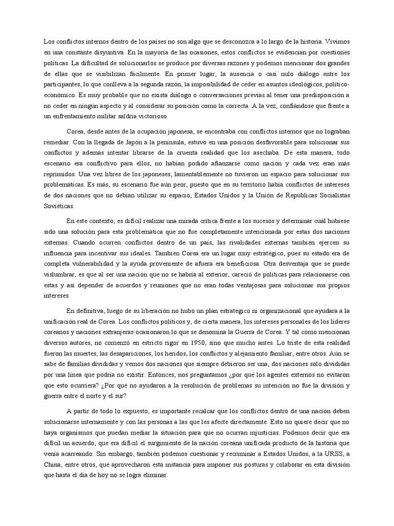 Comentario Guerra de Corea. María Fernanda Llanos Chamorro | PDF ...