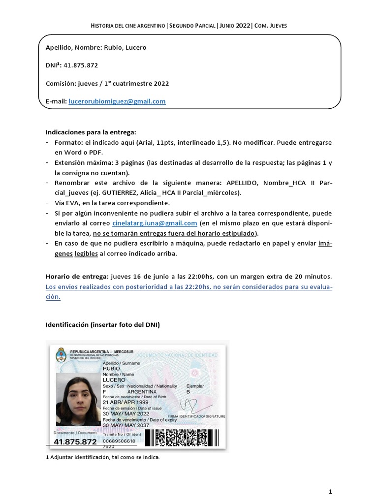 Rubio, Lucero - HCA Parcial 2 - Jueves 1C 2022 | PDF | Erotismo ...