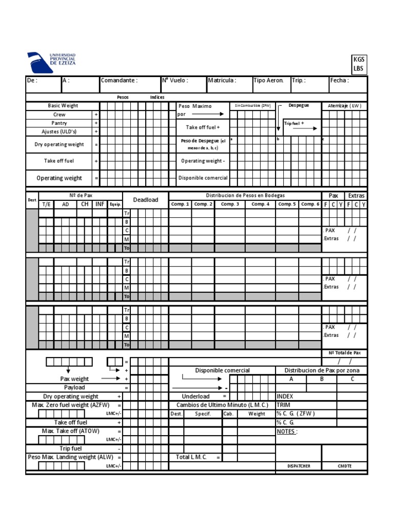 Manual Loadsheet | PDF