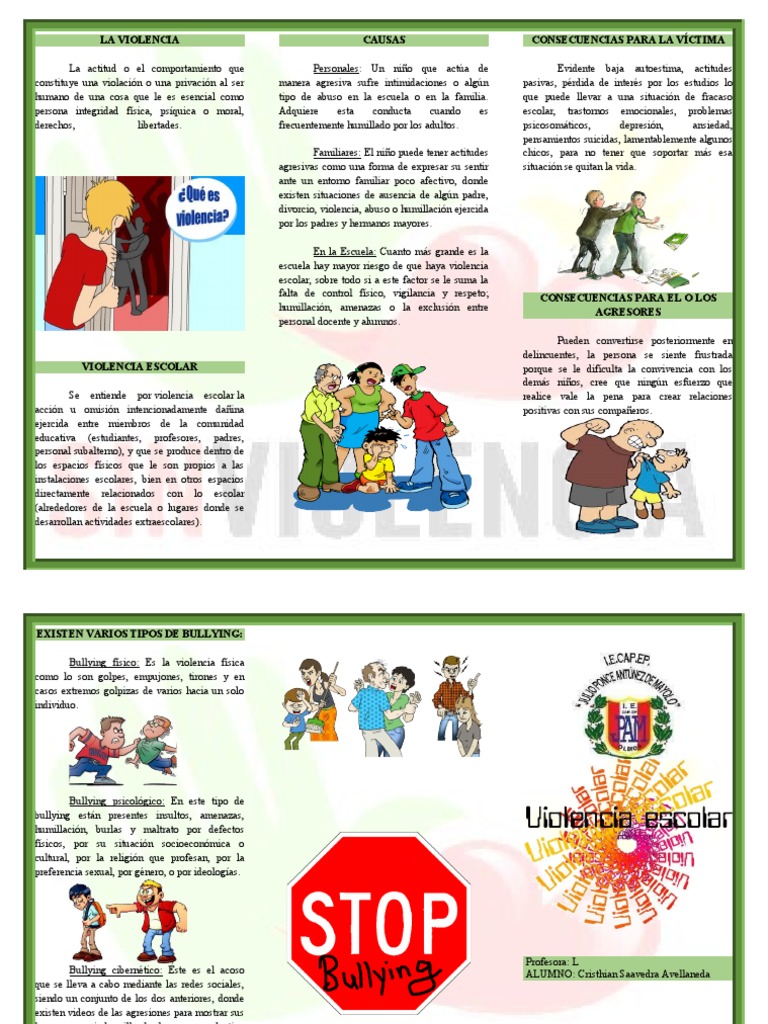 Violencia Escolar Triptico | PDF | Violencia | Psicología Social Violencia Escolar Triptico | PDF | Violencia | Psicología Social